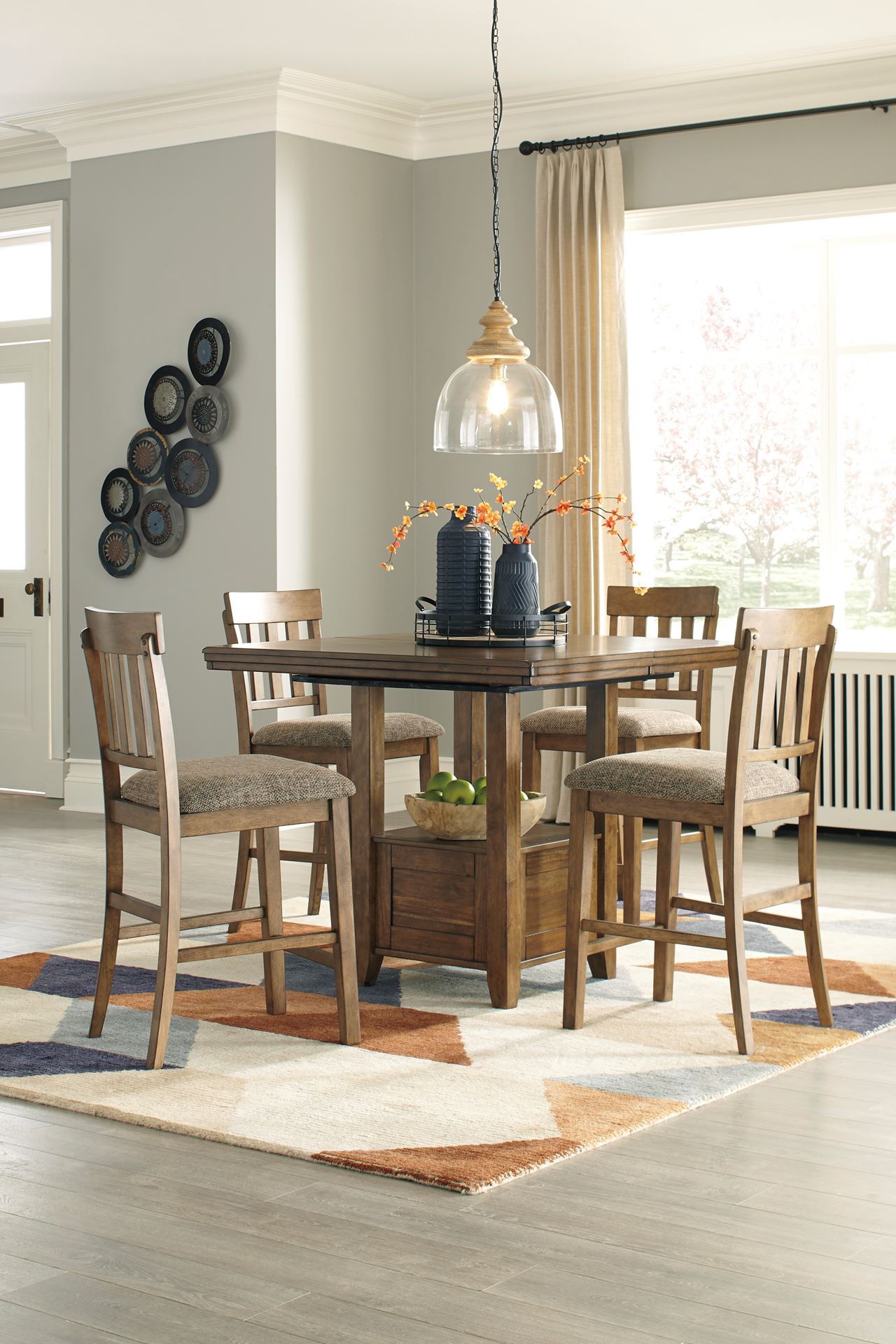 Flaybern - Counter Height Table with 4 Stools