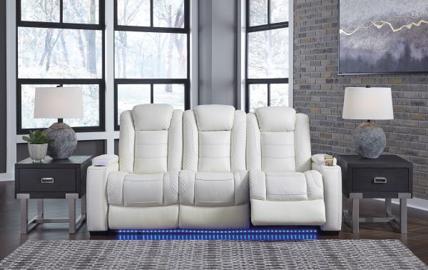 Party Time - White Power Reclining Sofa