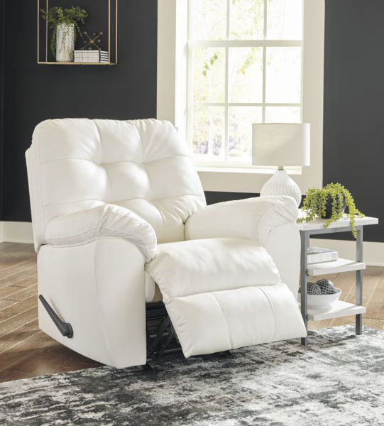 Donlen - White Rocker Recliner | Kimbrell's Furniture