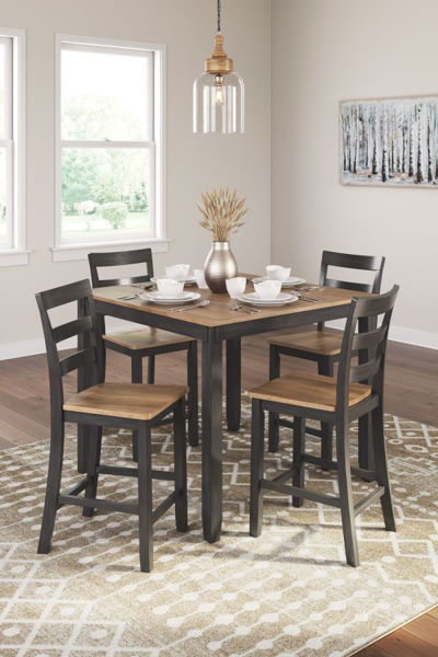 Gesthaven Brown 5PC Counter Height Set | Kimbrell's Furniture