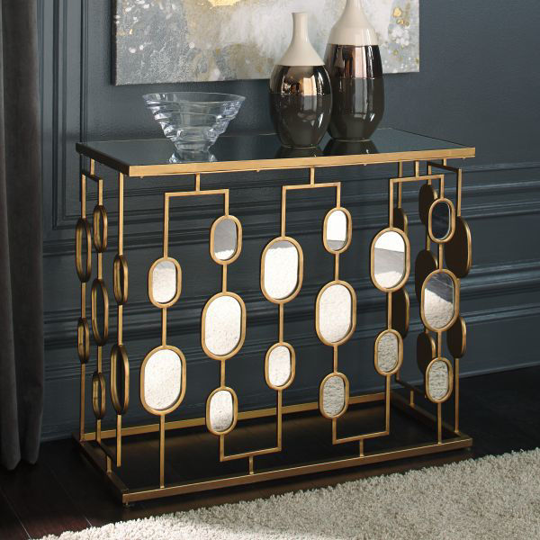 Majaci - Gold Console Table | Kimbrell's Furniture