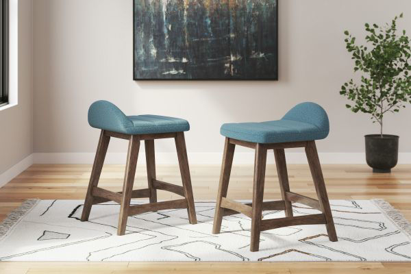 Lyncott Blue Counter Stool | Kimbrell's Furniture
