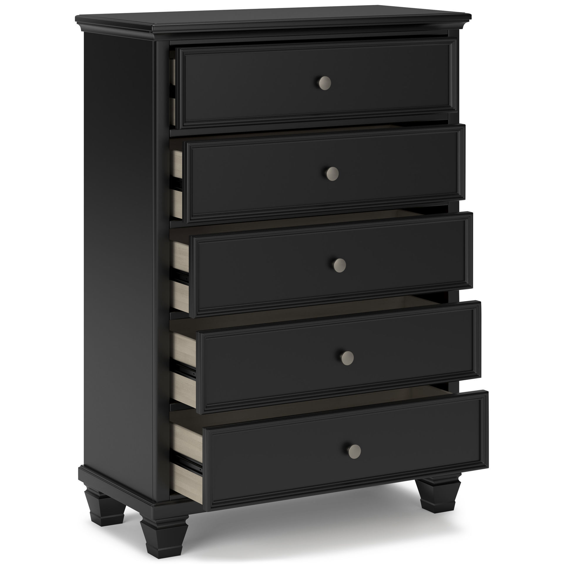 Lanolee - Black 5-Drawer Chest